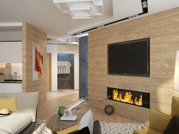 cheminee moderne avec tv