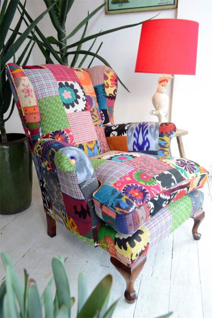 Le fauteuil patchwork – une pièce boho chic pour faire votre intérieur ...